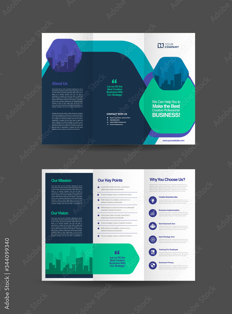 Business Tri-fold Brochure Design | Three Folded Flyer | Handout Design ...