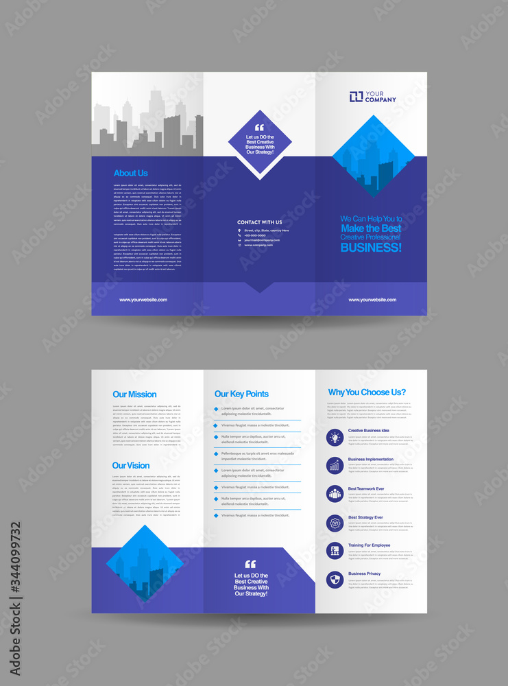 Business Tri-fold Brochure Design | Three Folded Flyer | Handout Design ...