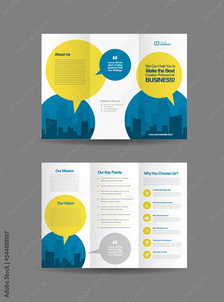 Business Tri-fold Brochure Design | Three Folded Flyer | Handout Design ...