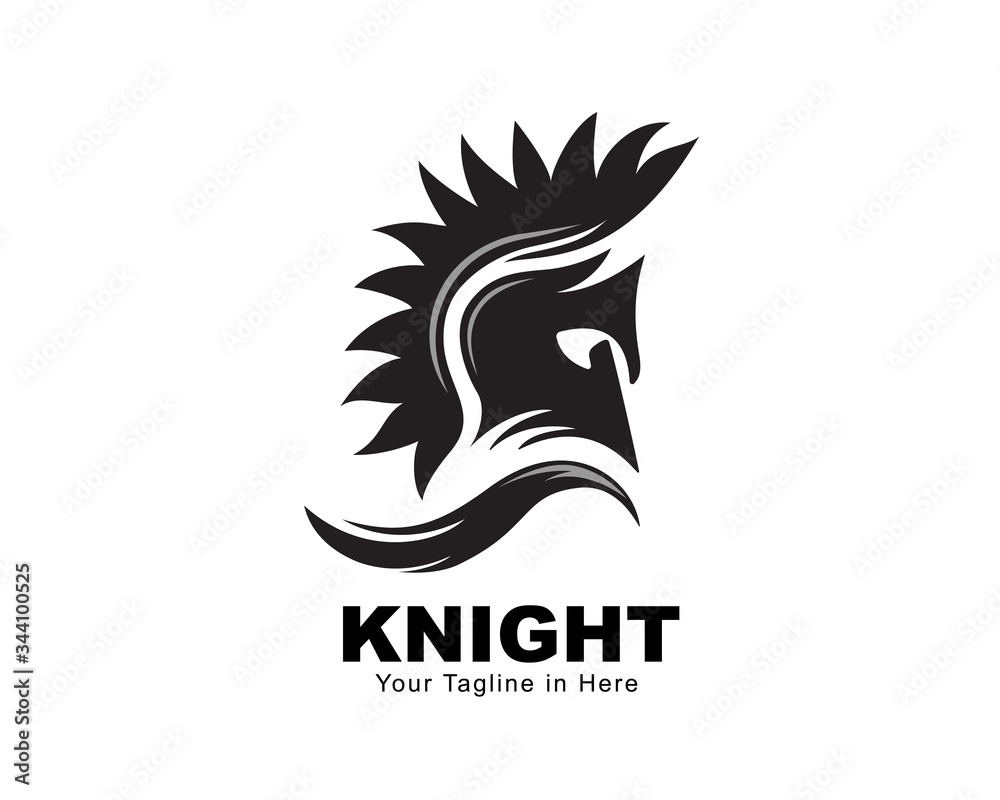 knight spartan helmet art side view logo design inspiration Stock ...