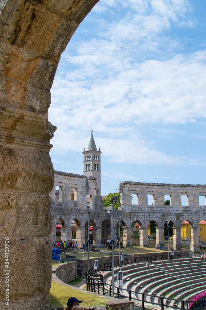 Vertical picture of the interior of Pula Arena, the only remaining ...