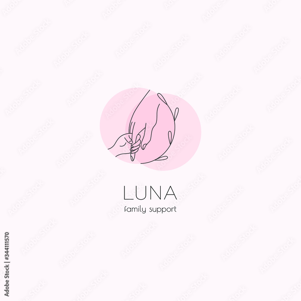Parenting Vector Logo. Custom Hands Logotype. Family Support Design ...