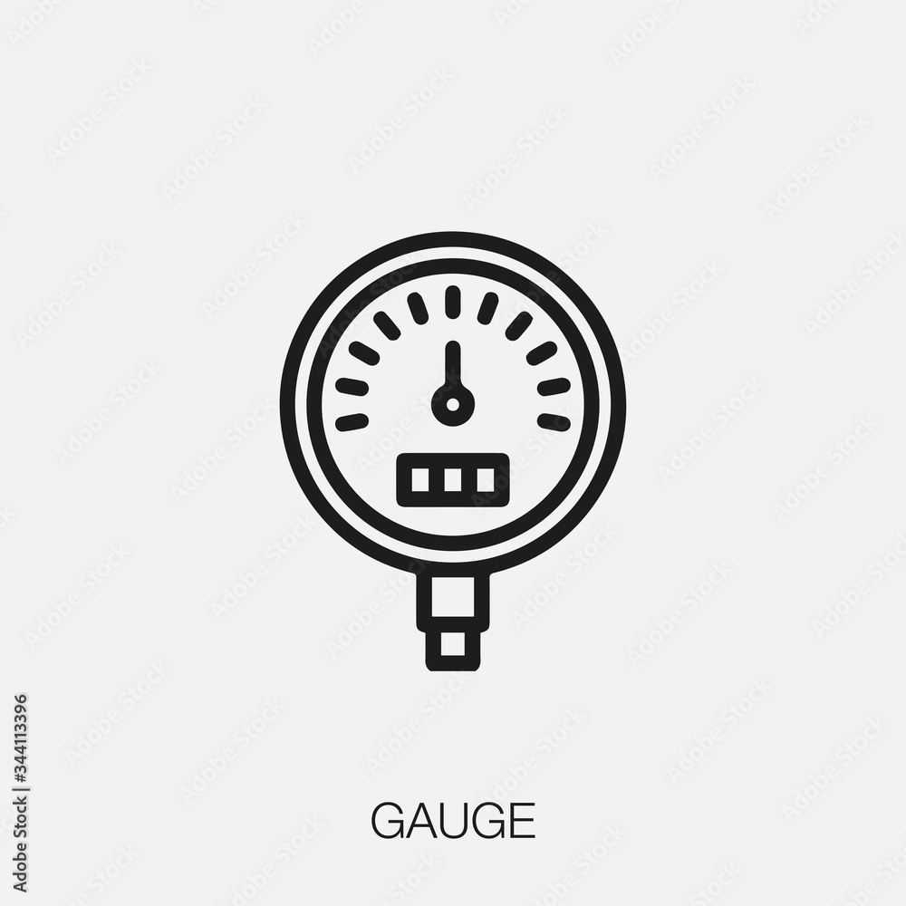 gauge icon vector. Linear style sign for mobile concept and web design ...