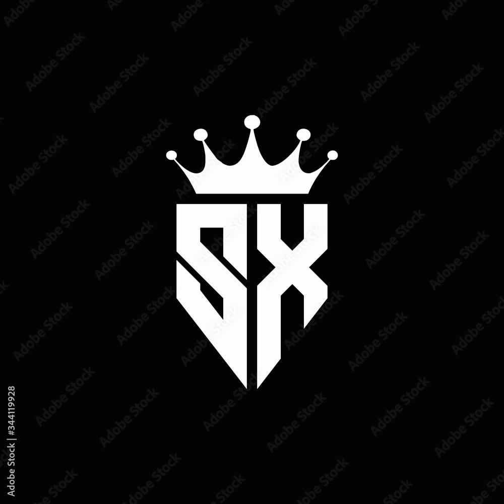 SX logo monogram emblem style with crown shape design template Stock ...