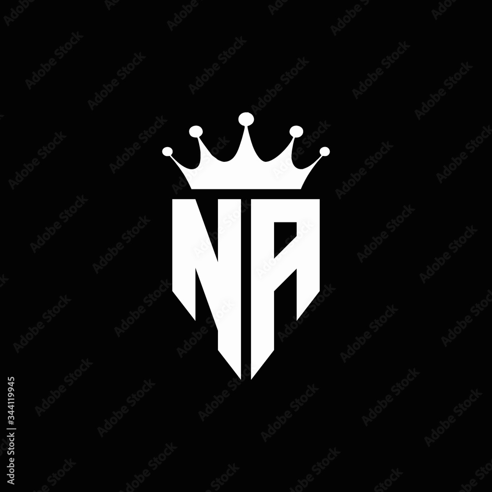 NA logo monogram emblem style with crown shape design templateMA Stock ...