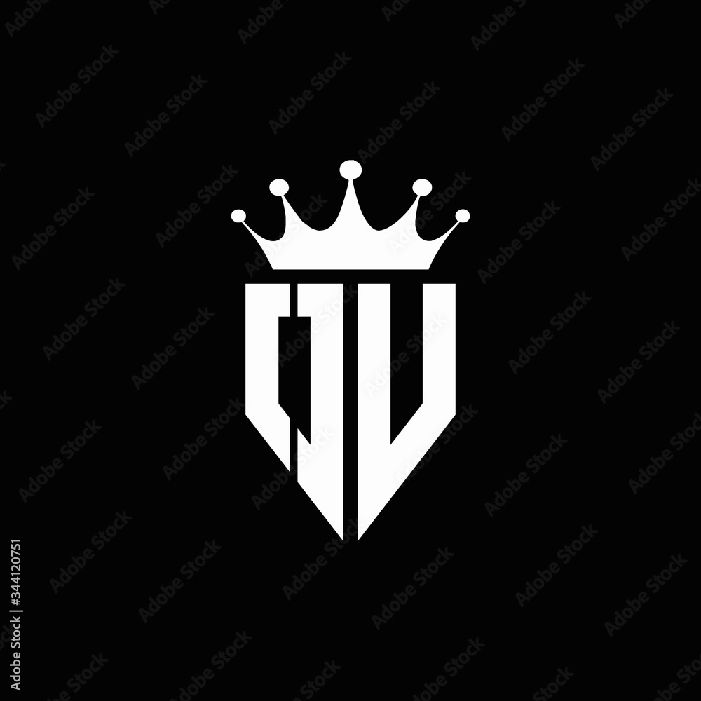 OV logo monogram emblem style with crown shape design template Stock ...
