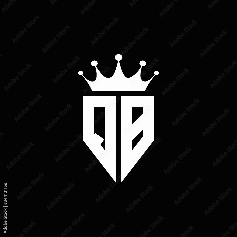 QB logo monogram emblem style with crown shape design template Stock ...
