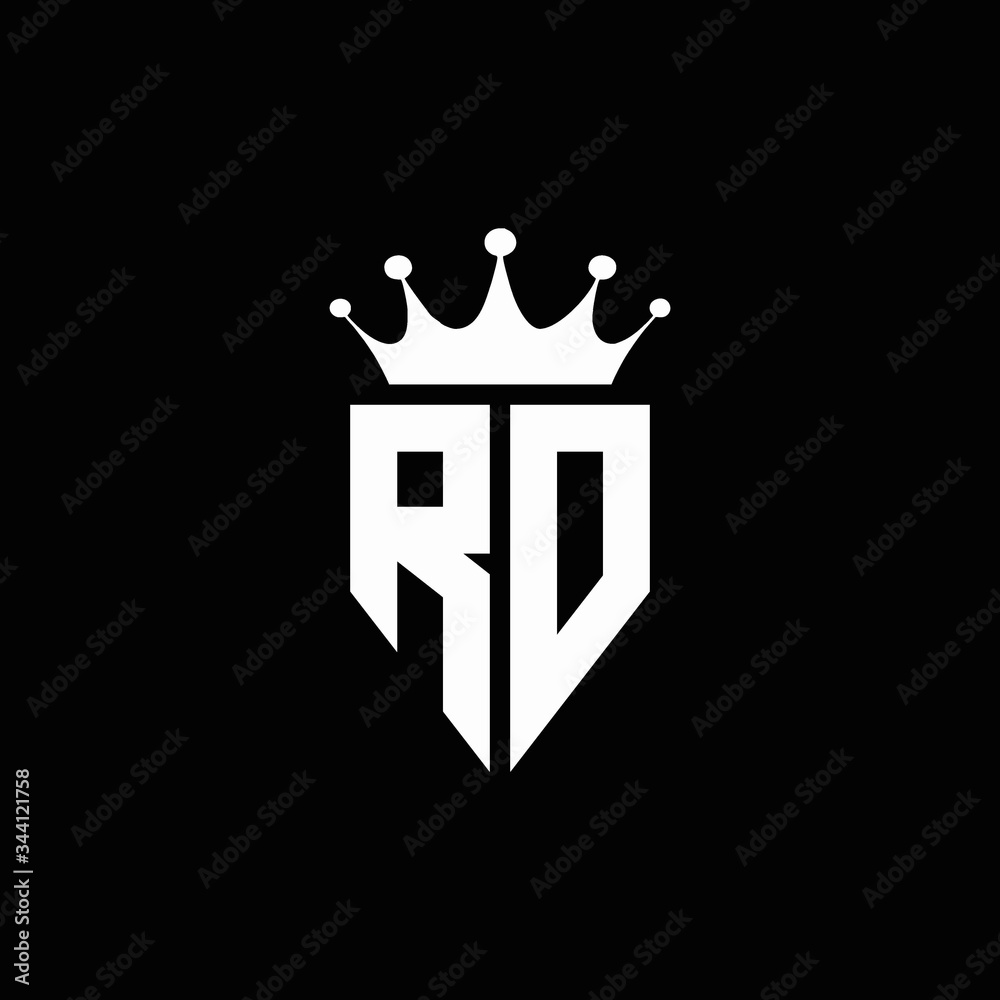RD logo monogram emblem style with crown shape design template Stock ...