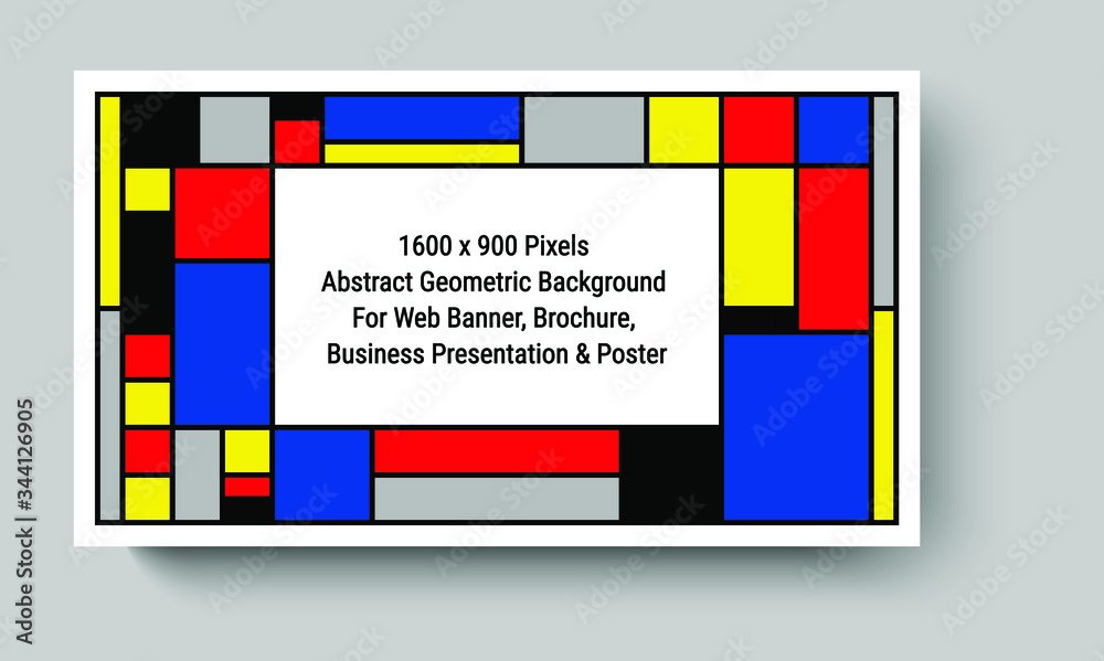 Tribute to Mondrian, De Stijl, vector layout of 1600 x 900 pixels ...