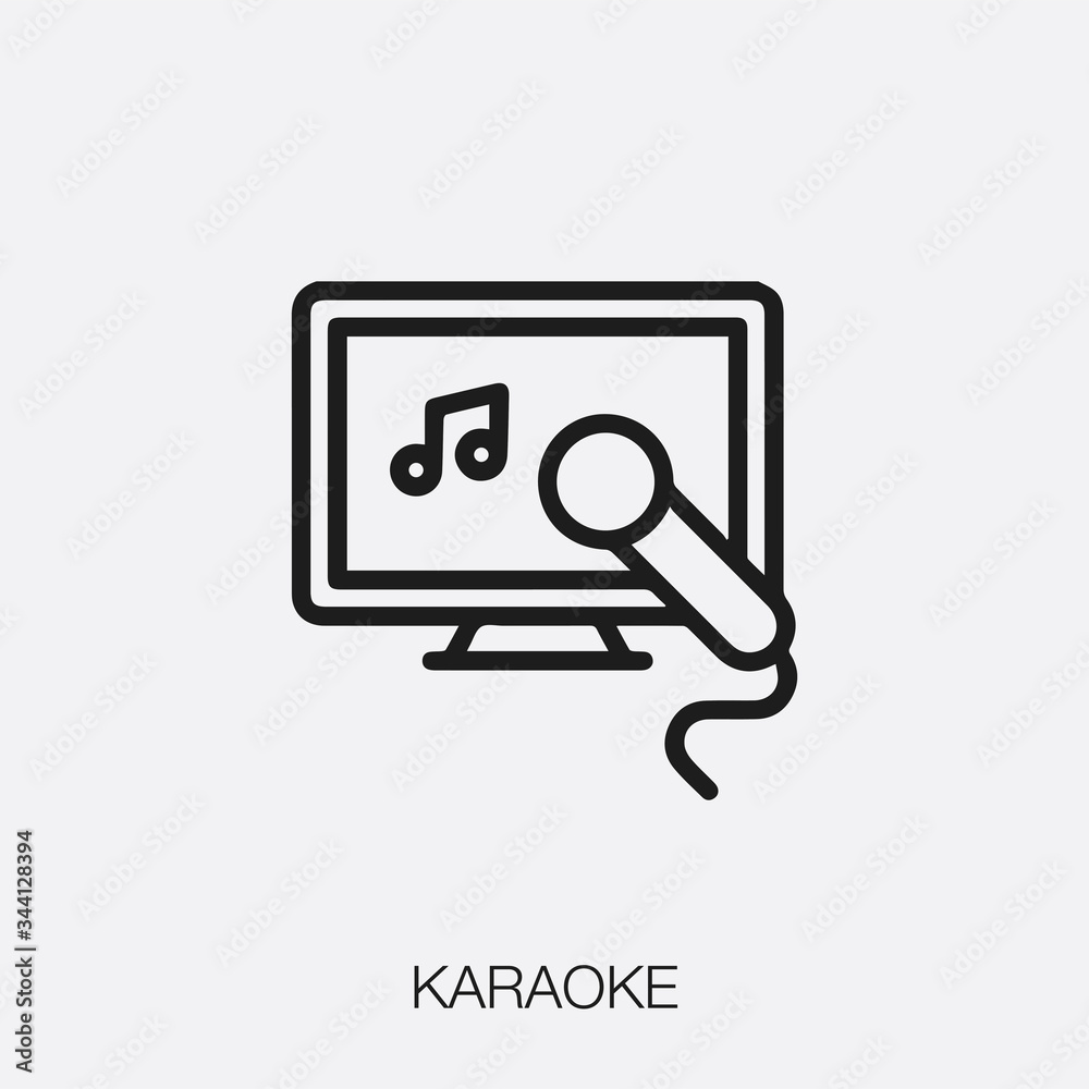 karaoke icon vector. Linear style sign for mobile concept and web ...