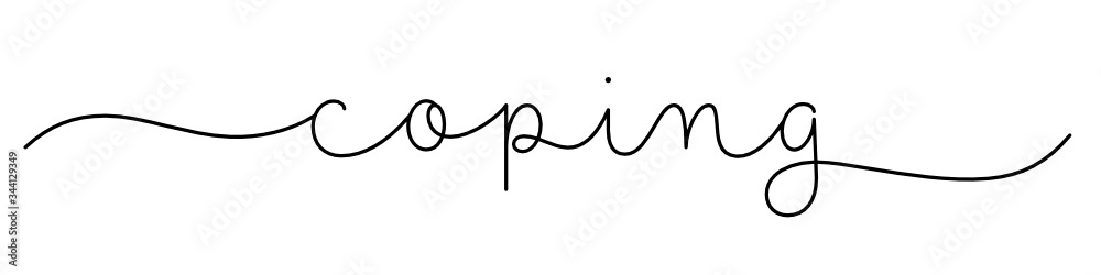 COPING black vector monoline calligraphy banner with swashes Stock ...