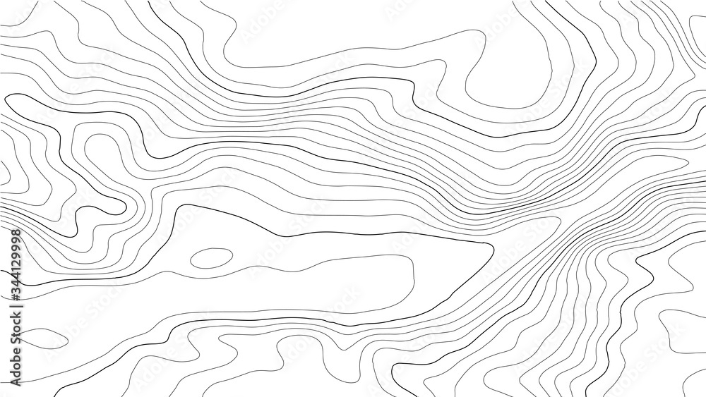 Contour topographic map. Geographic grid map background. Vector ...