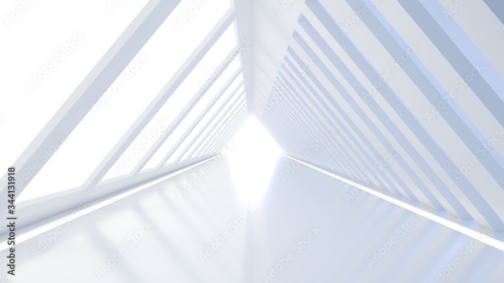 Triangular shaped corridor similar to a spaceship Future beam tunnel ...