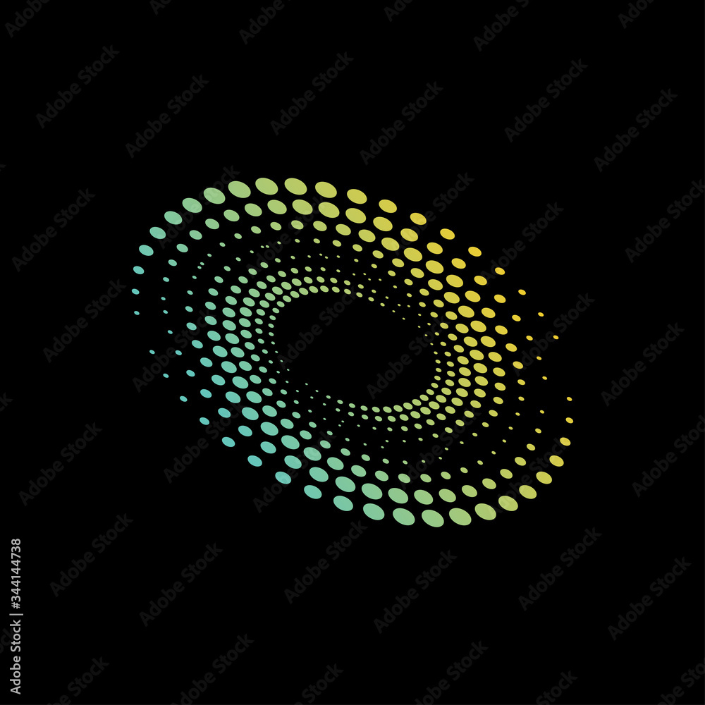 Circular dot logo icon modern and dynamic shape. Technology logo ...