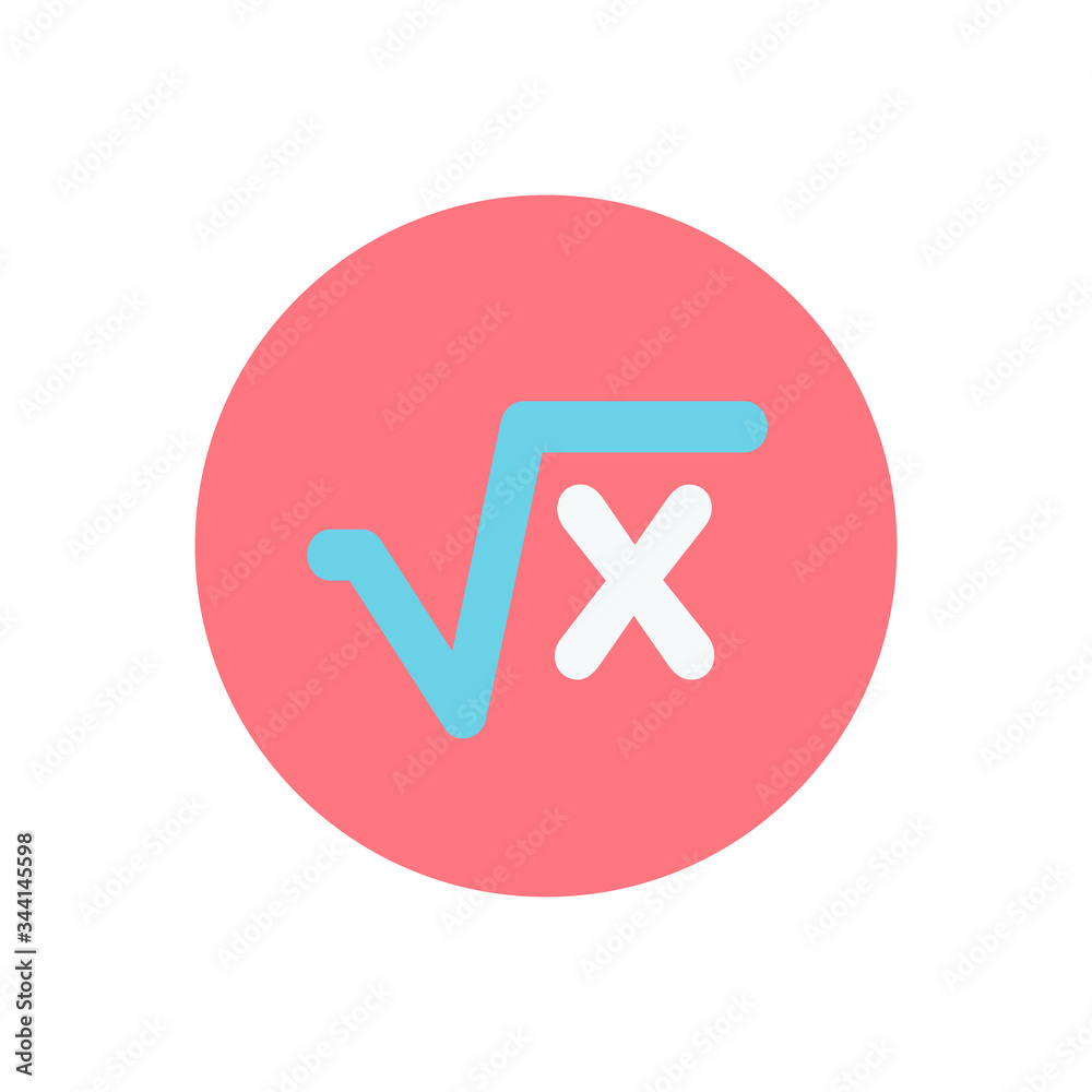Math icon. Symbol of Square root of x. Mathematical formula. Stock ...