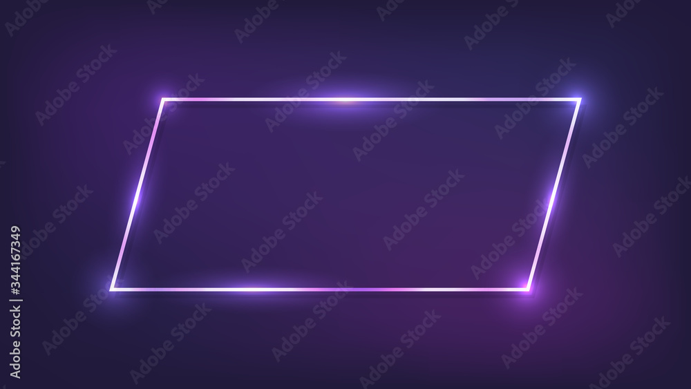 Neon rectangular frame with shining effects Stock Vector | Adobe Stock