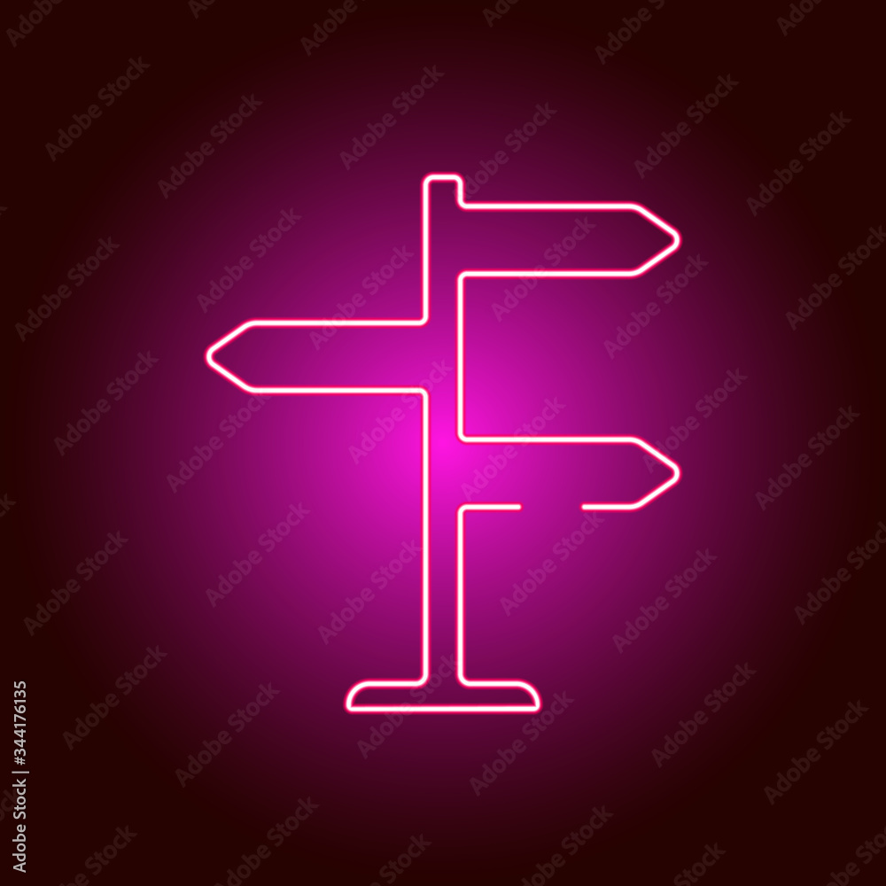 One continuous line drawing of road sign arrows isolated on white ...