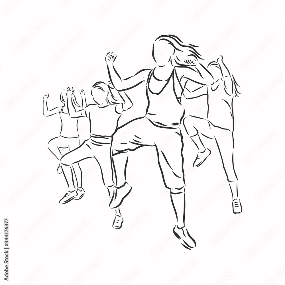 zumba dancers illustration . Zumba, Zumba dancers, fitness, dancer ...