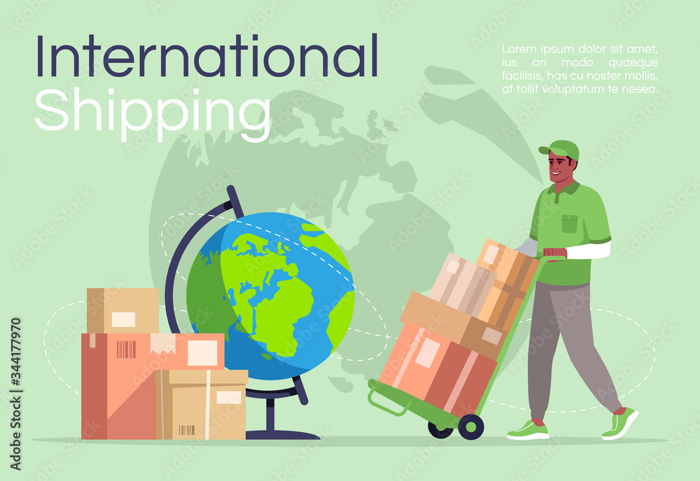 International shipping poster template. Freight and cargo ...