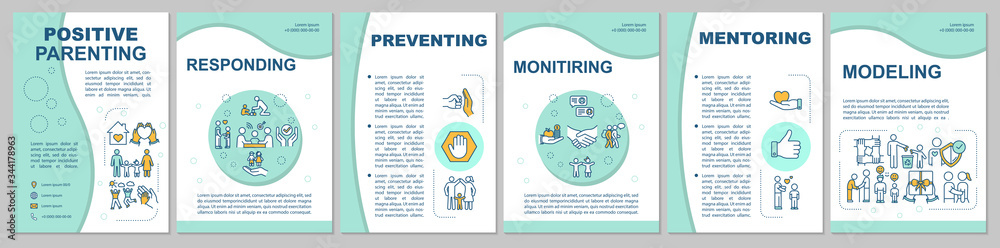 Positive parenting brochure template. Children mentoring. Flyer ...