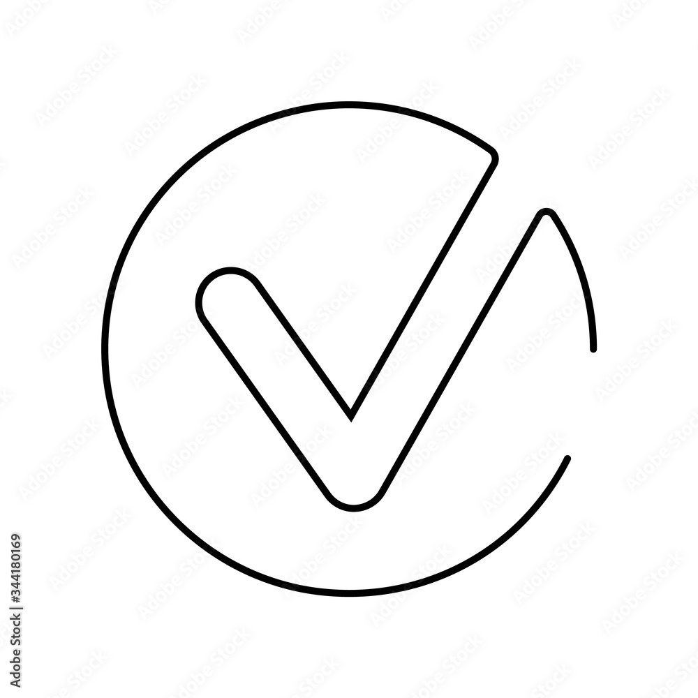 check-box concept line icon. Simple element illustration. check-box ...