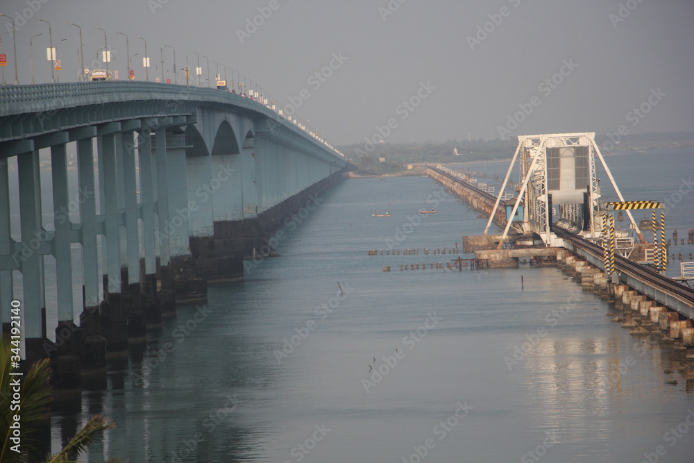 Pamban Bridge is a railway bridge which connects the town of Mandapam ...