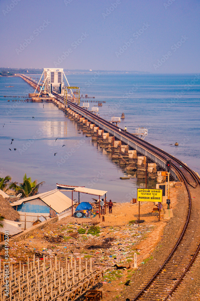 Pamban Bridge is a railway bridge which connects the town of Mandapam ...