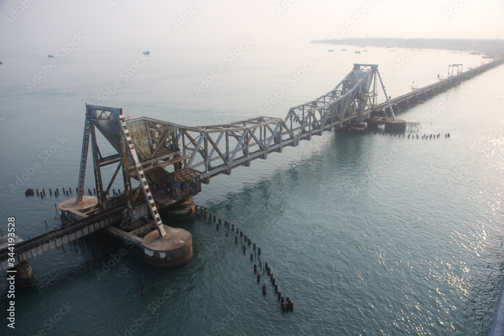 Pamban Bridge is a railway bridge which connects the town of Mandapam ...
