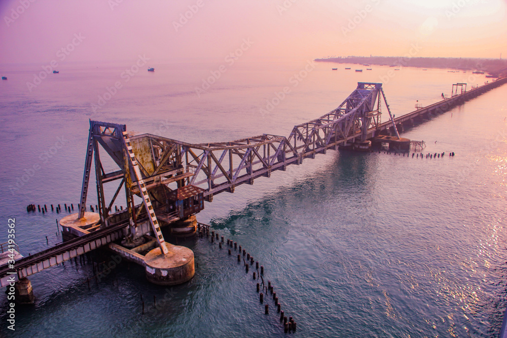 Pamban Bridge is a railway bridge which connects the town of Mandapam ...