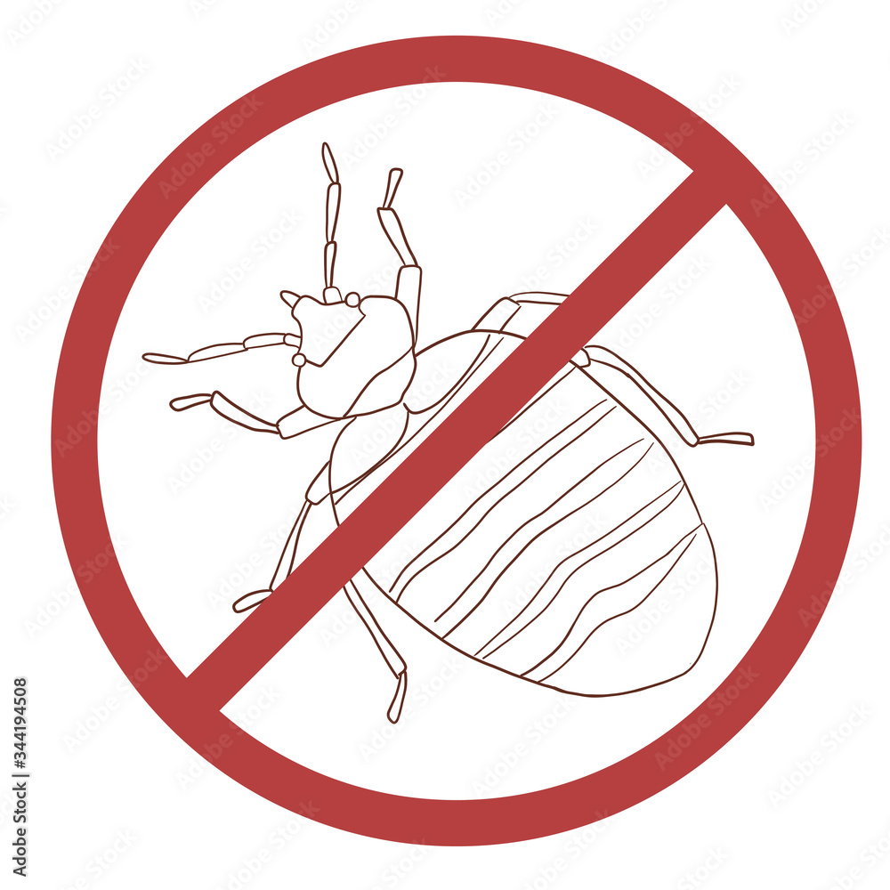 ban sign no bed bug illustration for insecticides Stock Illustration ...