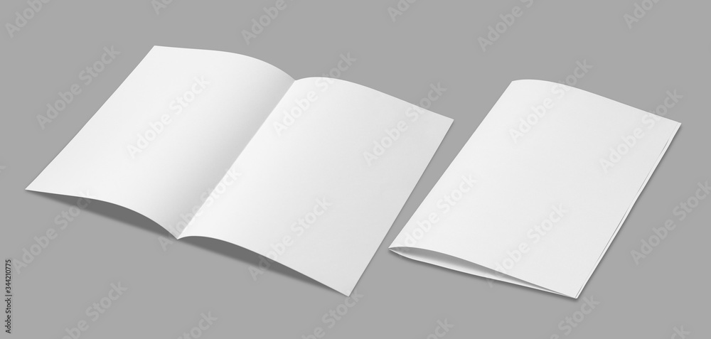 Leaflet folded white paper really,.Fold in half,Open leaflet in square ...