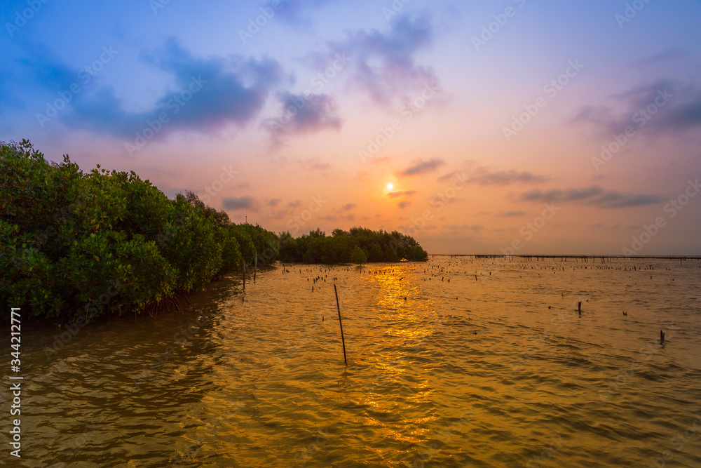 Photos Search by image Beautiful sunset sky and reflection shadow of of ...