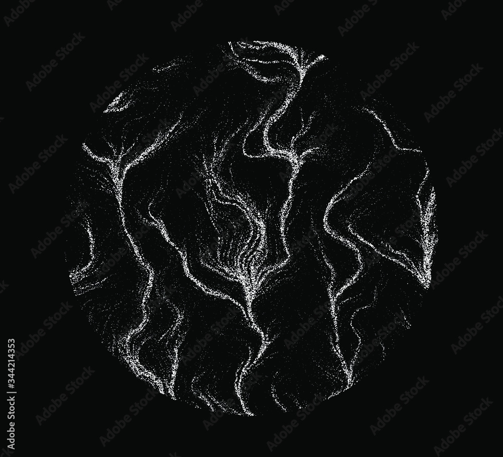 Dotted Sphere Made With Generative Art Algorithm Perlin Gradient Simplex Noise For Texture