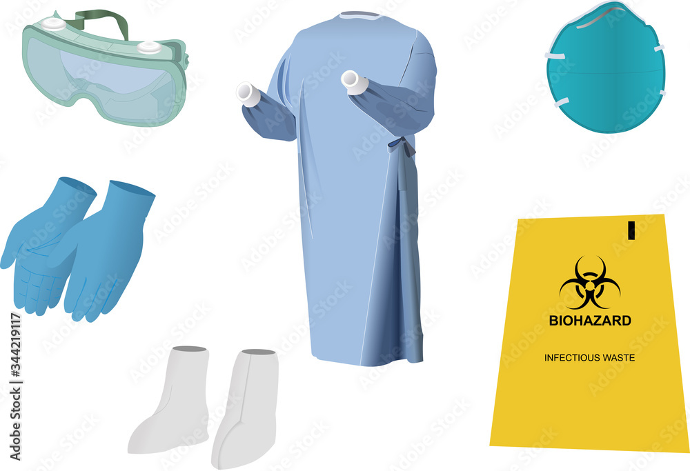Vector Images of Personal Protective Equipment (PPE) Kit Stock Vector ...