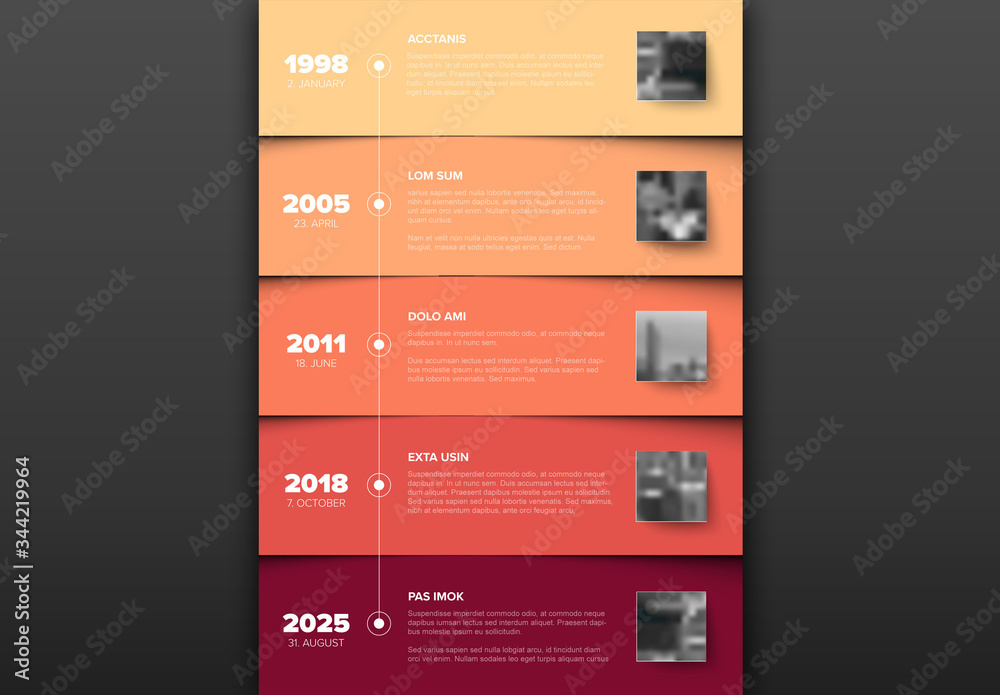 Blocks Timeline Layout with Placeholders Stock Template | Adobe Stock