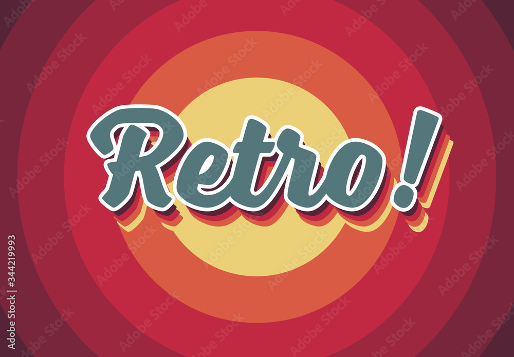Retro Text Layout with Circles Background Stock Template | Adobe Stock