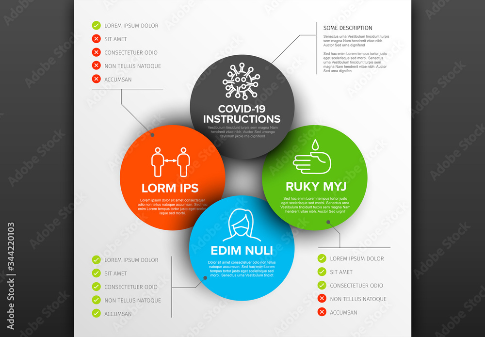 Covid-19 Preventions Infographic Stock Template | Adobe Stock