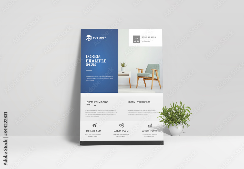 Minimalist Business Flyer Layout Stock Template | Adobe Stock