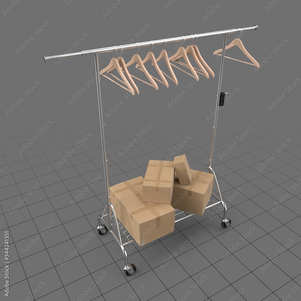 Clothes rack Stock 3D asset | Adobe Stock