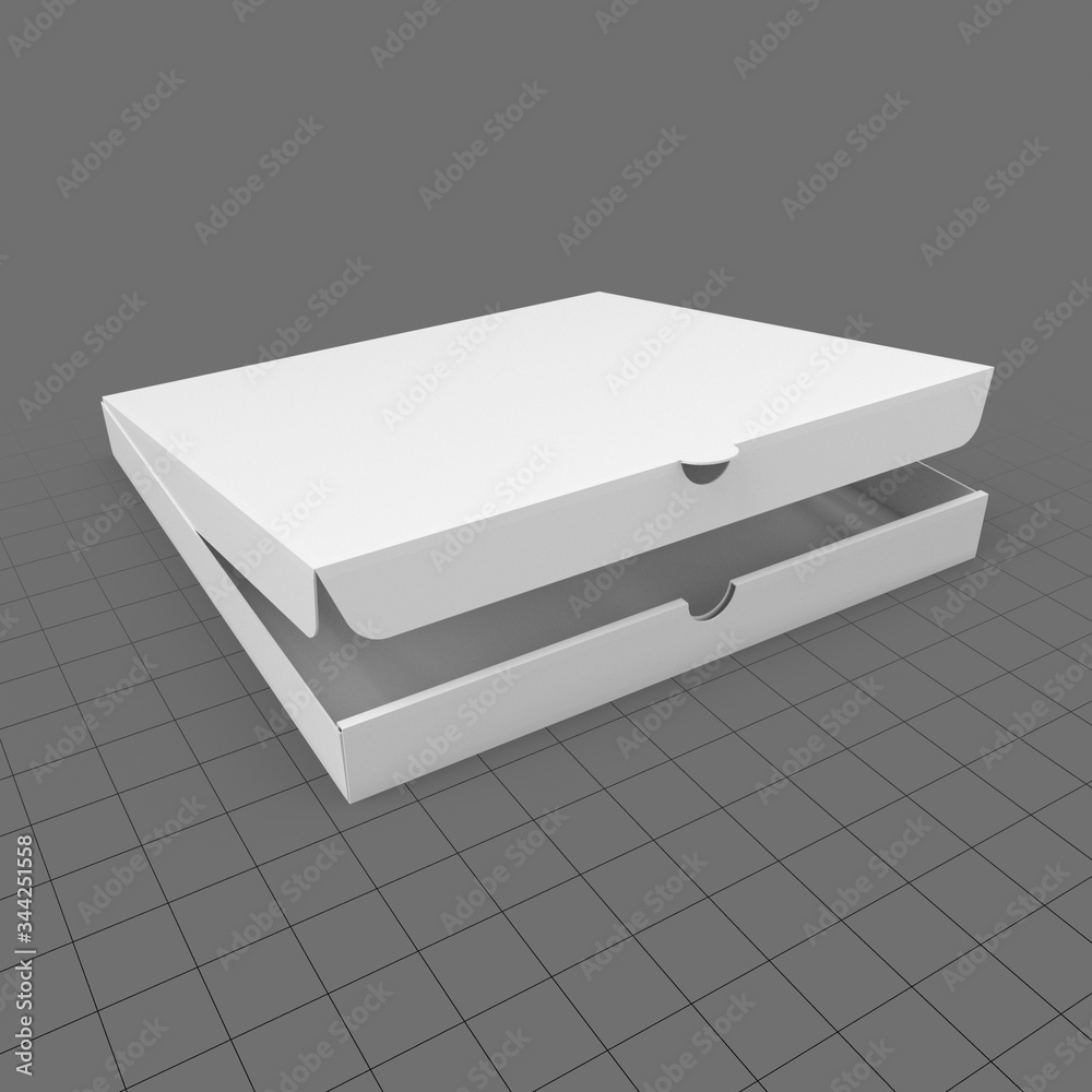Half open pizza box Stock 3D asset | Adobe Stock