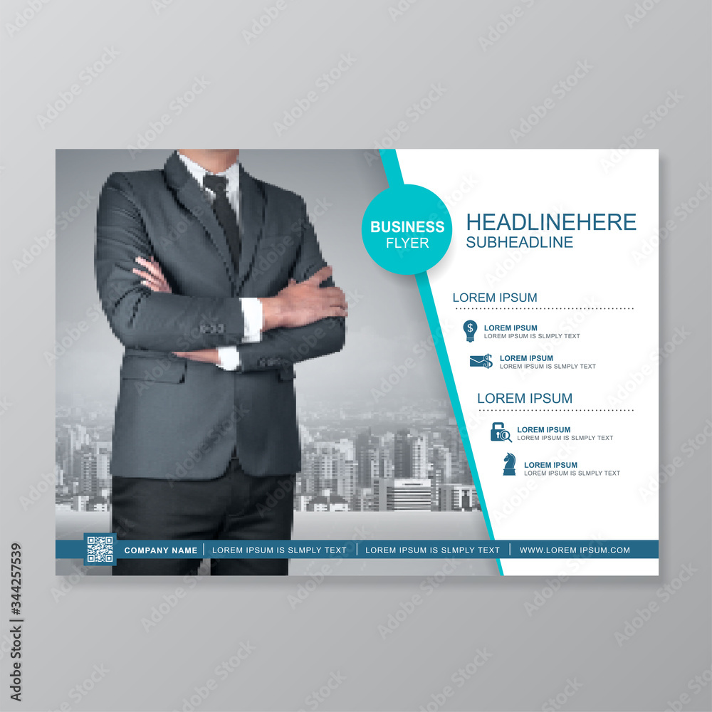 Corporate business cover a4 template and flat icons for a report and ...