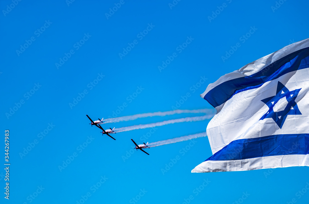 Air Acrobatic flight reciprocating aircraft Israeli group showing ...