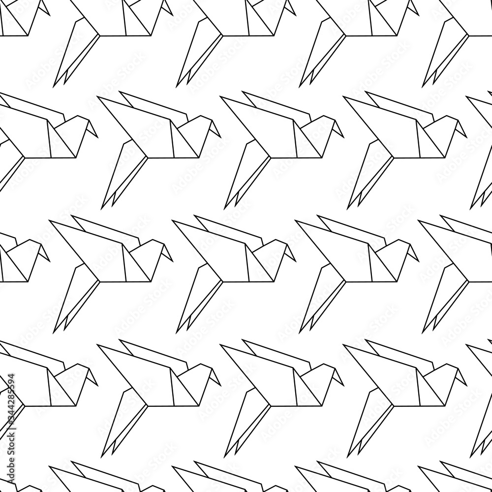 One-line origami pattern Stock Vector | Adobe Stock