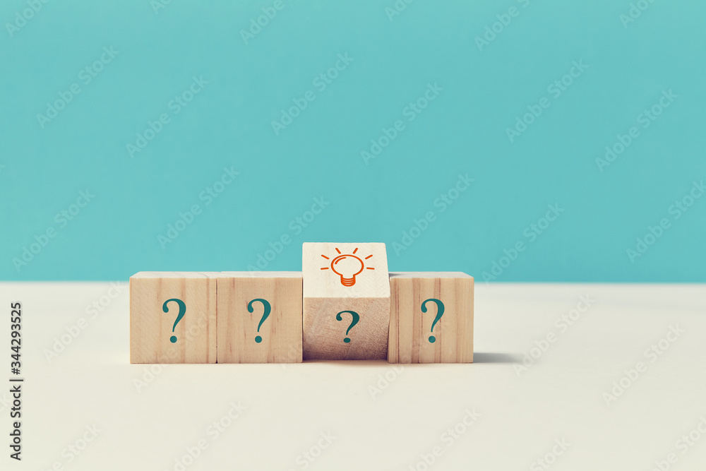 Questions and answers. Creative idea. Think different. Innovation ...