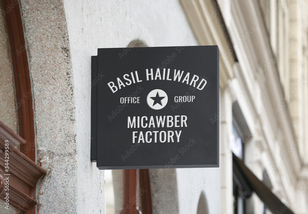 Modelo de Square Outdoor Mounted Entrance Sign Mockup do Stock | Adobe ...