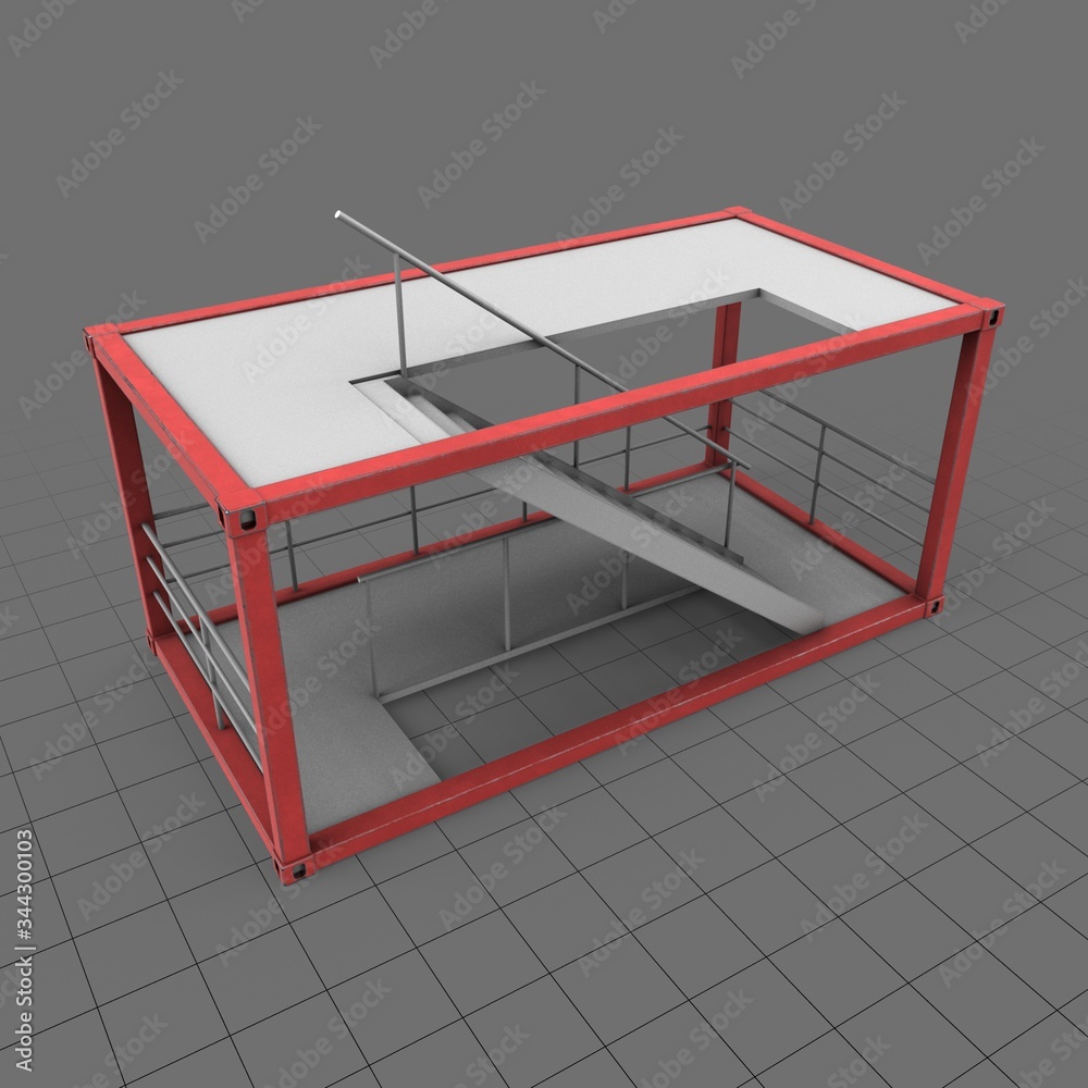 Shipping container with stairway Stock 3D asset | Adobe Stock