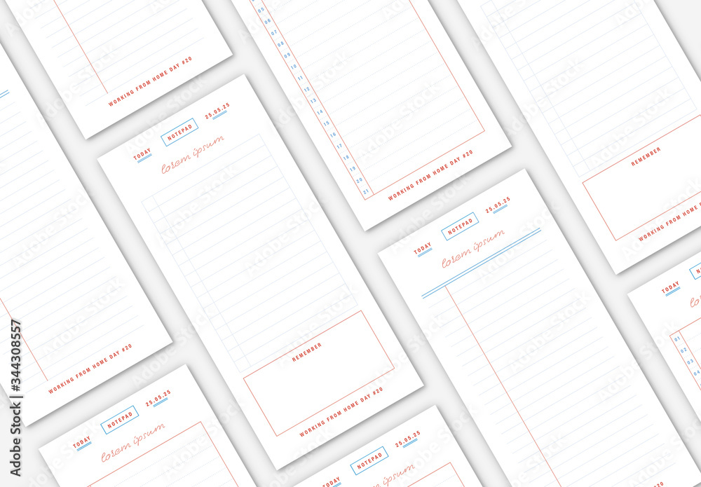 Set of 3 Planner Sheet Layouts Stock Template | Adobe Stock