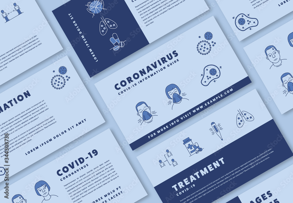 Coronavirus Information Presentation Layout Stock Template | Adobe Stock