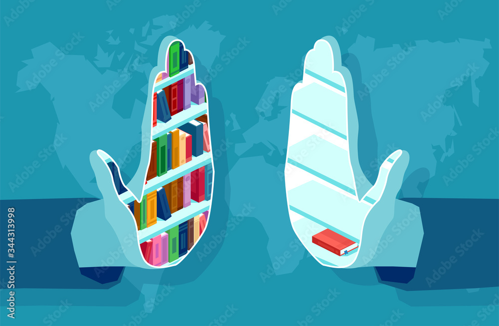 Vector of an educated vs uneducated person Stock Vector | Adobe Stock