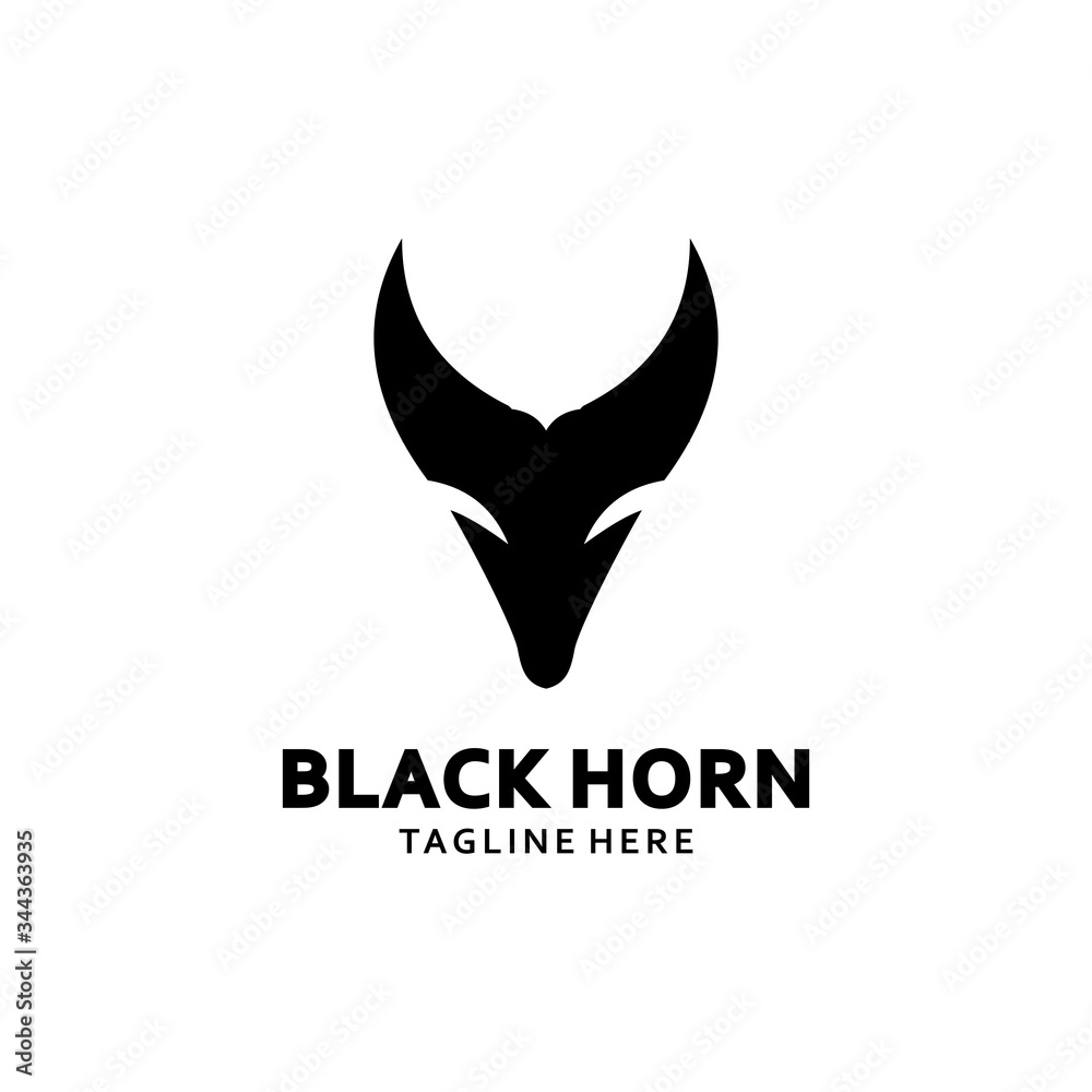 black horn, Country Western Bull Cattle Vintage Label Logo Design Stock ...